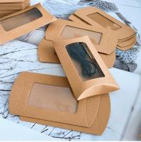 China Creative Pillow Shaped Kraft Paper Boxes with Window Candy Packaging for sale