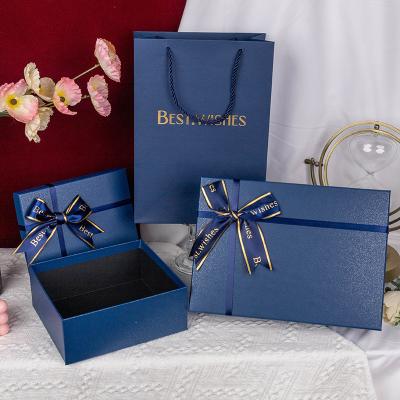 China Blue Suit-Clothing Gift Boxes With Bowknot, Rectangular Tiandihe Gift Boxes for sale