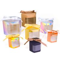 China Kraft Colored Window Paper Boxes Cake Boxes Candy Boxes Baking Packaging Wedding Favor Boxes Gift Boxes for sale