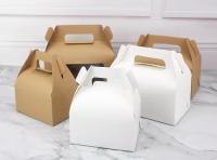 China Sweet Cakes Windowed Dessert Boxes Premium White Kraft Cake Packaging Clear PVC Viewing Window for sale