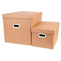 China Heavy Duty Moving Kit Extra Thick Kraft Storage Boxes With Lids Built In Handles For Easy Transport for sale