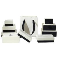 China Customized Logo Jewelry Box With White And Black Lid Ring Packaging Box And Gift Box for sale