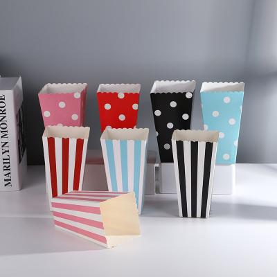 China Popcorn Boxes Paper Snacks Popcorn Chicken French Fries Cookies Square Foldable Takeout Boxes for sale