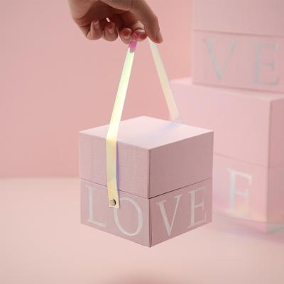 China Pink Boxes Rigid Gift Boxes For Souvenirs And Premium Gifts With Print for sale