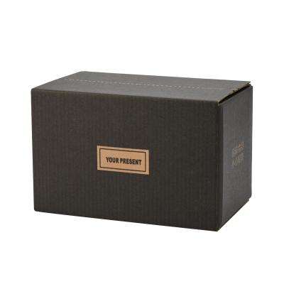 China Corrugated Packaging Black Zipper Style Cardboard Boxes Easy Tear Ship Packaging For Cosmetics for sale