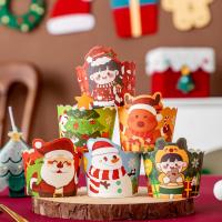 China Christmas Cupcake Wrappers Santa Snowman Reindeer Food Safe Baking Cups Festive Holiday Party Dessert Decor for sale