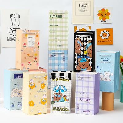 China Cute Cartoon Water Cup Storage Paper Bag Small Snack Gift Souvenir Handbag Flower Packaging Gift Bag for sale