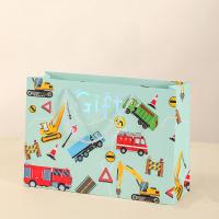 China Cartoon Gift Paper Bags Custom Logo With Hot Stamping Silver Foil Printing for sale