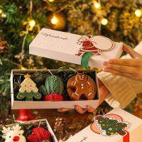 China Deer Christmas Scented Candle Gift Set Handmade Soy Wax Candles With Reindeer Santa Holiday Home Decor Practical Present for sale