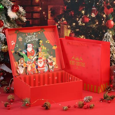 China 3D Christmas Magic Gift Box Set Premium Pop Up Santa Scene Packaging Magnetic Closure for sale