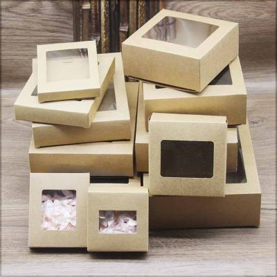 China Gift Packaging Boxes White Kraft Paper Boxes With PVC Windows Customized Printing for sale