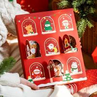 China Christmas Surprise Blind Box Set Interactive 9 Cell Cookie Gift Packaging Santa Reindeer Tree Designs for sale