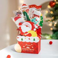 China Santa Lollipop Bouquet Box Christmas Surprise Candy Gift Set Red Handheld Packaging for sale