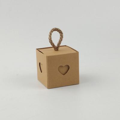 China Custom Square Kraft Paper Candy Packaging Box White Kraft Option Available for sale