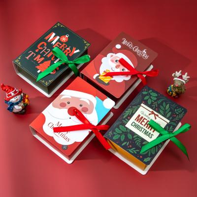 China Magic Book Christmas Candy Box Set Premium Santa Reindeer Gift Packaging  Gold Foil Stamping for sale