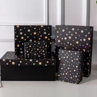 China Black Polka Dot Design Gift Box Custom New Style Heaven And Earth Cover Gift Box Holiday Gift Box for sale