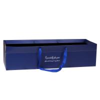 China Gold Foil Flower Box Bags Premium Gift Packaging Luxe Gold Stamping Rectangular Carry Handle Design for sale