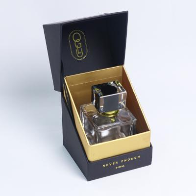 China Rigid Gift Box Luxury Gold Foil Flip Top Perfume Box Customizable For Candles  Fragrance Bottles for sale