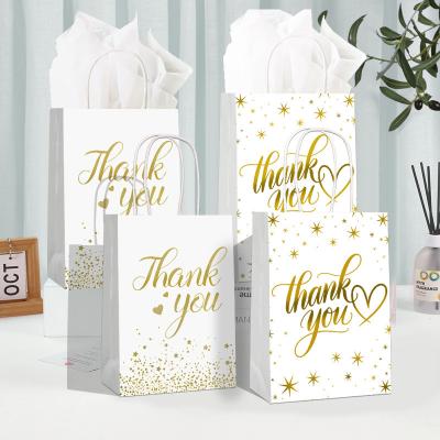 China Gold Foil Gift Bag Thanksgiving Gift Packaging Paper Bag Kraft Paper Handbag for sale