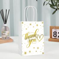 China Gold Foil Gift Bag Thanksgiving Gift Packaging Paper Bag Kraft Paper Handbag for sale