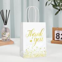 China Gold Foil Gift Bag Thanksgiving Gift Packaging Paper Bag Kraft Paper Handbag for sale