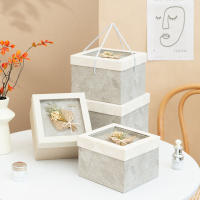 China Herbal Dream Gift Box Set Square Minimalist Lipstick Perfume Packaging Natural Dried Flower Decor for sale