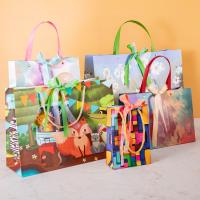 China Oil Painting Style Gift Packaging Bags Clothing Store Gift Bags Custom Printed Paper Bags Wholesale for sale