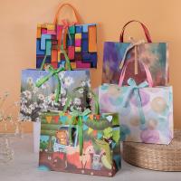 China Oil Painting Style Gift Packaging Bags Clothing Store Gift Bags Custom Printed Paper Bags Wholesale for sale