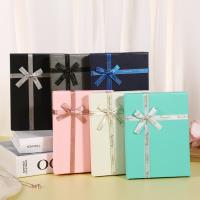 China Valentine'S Day Gift Box Custom Letter Printing Bow Ribbon Gift Box With Top And Bottom Lid Gift Box for sale