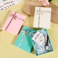 China Valentine'S Day Gift Box Custom Letter Printing Bow Ribbon Gift Box With Top And Bottom Lid Gift Box for sale
