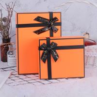 China Orange Bow Gift Box Packaging Box Lipstick Bag Wedding Gift Box Gift Creative Gift Box for sale