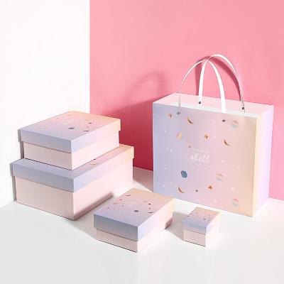 China Gradient Design Gift Box With Top And Bottom Cover Holiday Gift Box Packaging Box Gift Box for sale