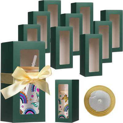 China Windowed Foldable Gift Box Transparent Packaging With Handle For Dolls Flowers for sale