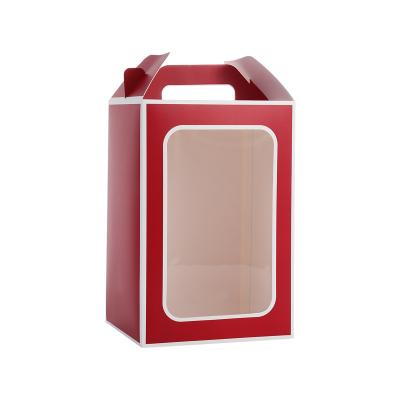 China Windowed Foldable Gift Box Transparent Packaging Handheld Box For Dolls Flowers And Gifts for sale