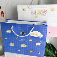 China Cartoon Cat Illustration Gift Bag Item Storage Packaging Paper Bag Gift Portable Tote Packaging Bag for sale