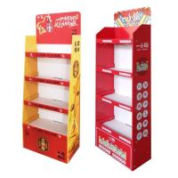China Wholesale Snack Paper Shelves Merchandise Display Rack Supermarket Corrugated Paper Display Rack for sale
