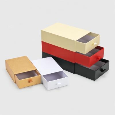 China Minimalist Drawer Gift Box Set Premium Gold Pull Handles Custom Logo Printing For Corporate Gifting for sale
