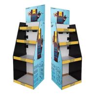 China Custom Corrugated Paper Display Cabinet Snack Paper Shelf Environmentally Friendly Display for sale