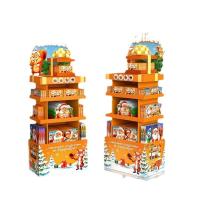 China Custom Corrugated Paper Display Cabinet Snack Paper Shelf Environmentally Friendly Display for sale