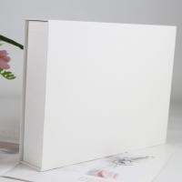 China PURE White Luxury Gift Box Premium Black Velvet Lining Minimalist Wedding Jewelry Packaging Custom Logo Ready for sale