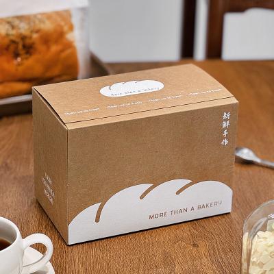 China Custom Kraft Paper Toast Bag Bread Packaging Box Tear Open Box For Bagels Sliced Bread Ideal For Bakery Blind Boxes for sale