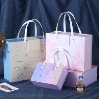 China Gift Box Set Valentines Day Surprise Packaging Handmade Pastel Printing Carry Handle Design Girlfriend Gift Box for sale