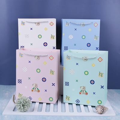 China Gift Bag Set Instagrammable Kraft Paper Packaging Rope Handle Design Valentines Day Birthday Gifting for sale