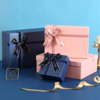 China New Bowknot Top And Bottom Cover Gift Box Gift Lipstick Cosmetics Gift Box Packaging for sale