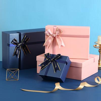 China New Bowknot Top And Bottom Cover Gift Box Gift Lipstick Cosmetics Gift Box Packaging for sale