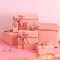 China New Bowknot Top And Bottom Cover Gift Box Gift Lipstick Cosmetics Gift Box Packaging for sale