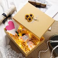 China Sunflower Gift Box Kraft Paper Gift Box With Top And Bottom Cover Gift Packaging Box Large Gift Box for sale