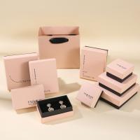 China Pink Bracelet Box Necklace Ring Custom Jewelry Packaging Box Earring Box Wholesale for sale