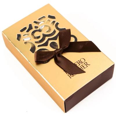 China Gold Chocolate Gift Box Luxury Hollow Out Design Wedding Birthday Premium Packaging Elegant Decorative Box for sale