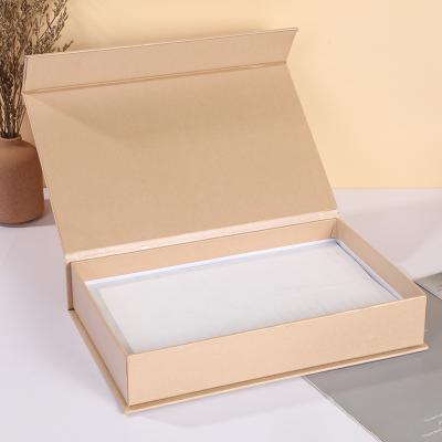China Solid Color Flip Gift Box Kraft Paper Gift Box Waterproof Matte Film Magnetic Cardboard Gift Box for sale